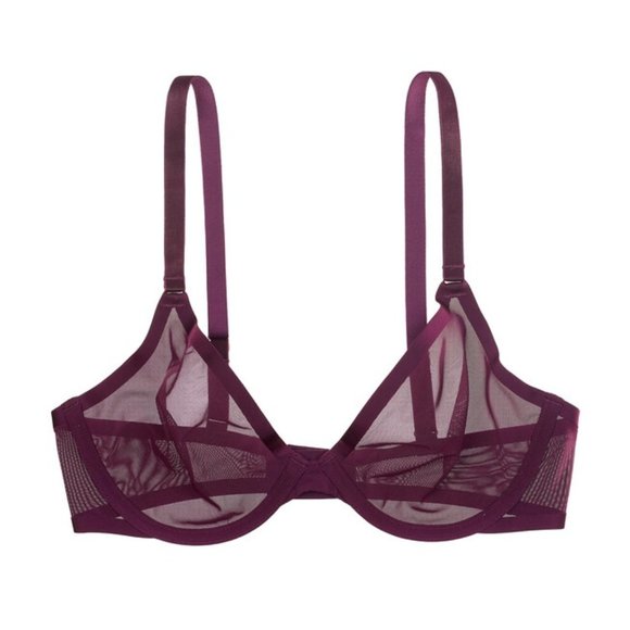 CUUP | Intimates & Sleepwear | Nwt Cuup The Plunge Mesh Bra In Plum 42e ...